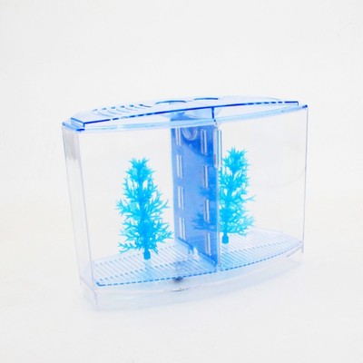 斗鱼鱼缸隔离缸斗鱼盒 两格孵化繁殖 亚克力迷你小鱼缸水族箱