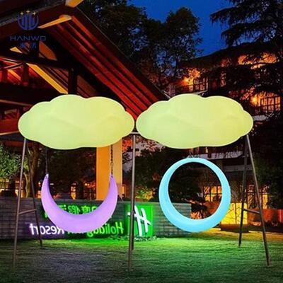 LED户外发内秋千网红庭光院月亮吊椅区子民宿DXD摇椅室景公园游乐