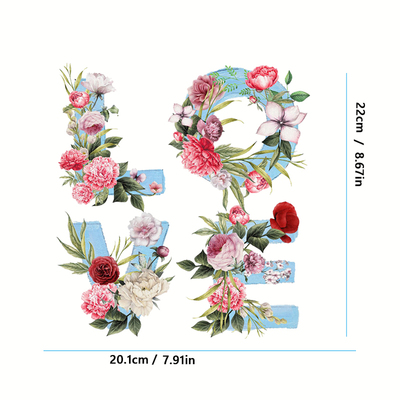 印花花卉字母熨斗熨烫烫画贴热转印烫印烫画织布料辅料装饰烫画