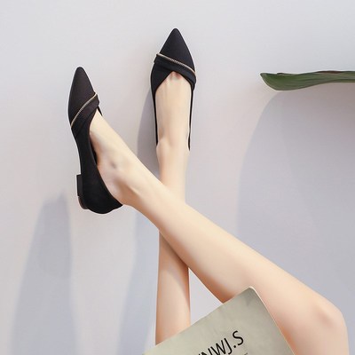 2024春秋新款软底尖头仙女风单鞋女平底晚晚温柔鞋浅口百搭上班鞋
