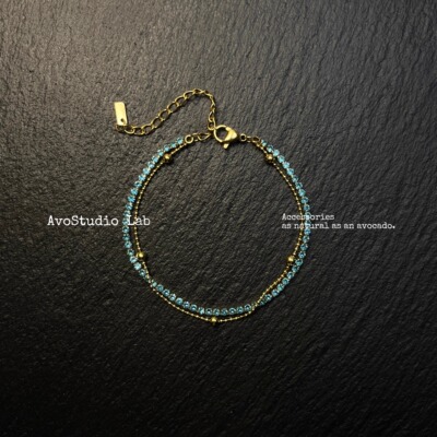 复古显白水蓝星河女生小众手链