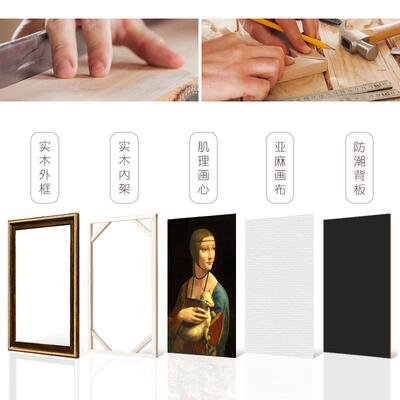 欧玄油S-1214画关古典高端画卧室挂画壁式画芬达奇抱貂女郎人物油
