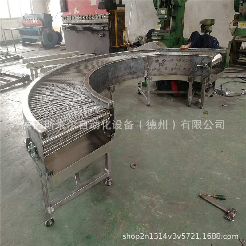 网带转弯输送机水果蔬菜加工厂运输输送设备流水线不锈钢网带