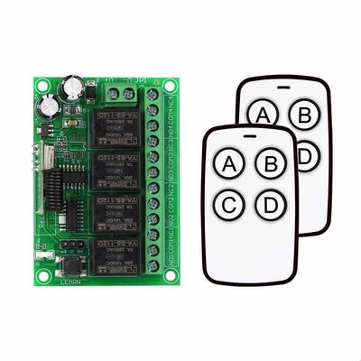 奥柯12V4路24V四路无线遥控开关大巴门货车尾板电机正反转灯具