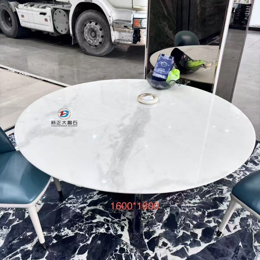 工厂分迪白奢石茶桌整桌批发 天然大理石轻奢桌面 别墅会所客厅