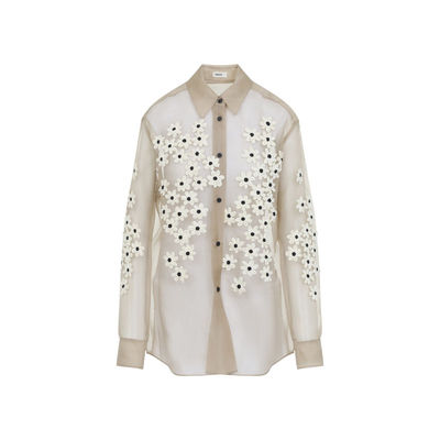 Khaite 女士 SS26 衬衫 ARGO 浅褐色真丝上衣