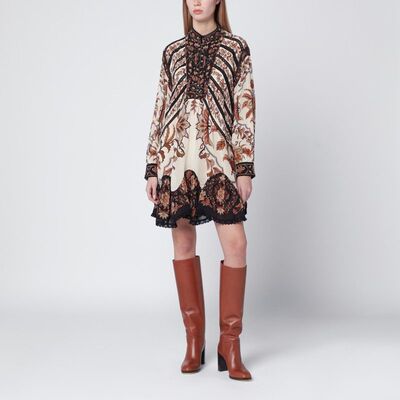 FARM Rio 女士 短款连衣裙 MAJESTIC GARDEN 沙色蕾丝迷你连衣裙