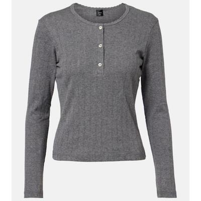 LESET 女士 T恤 网眼提花棉质亨利领衬衫