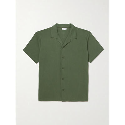 Sunspel 男士 SS26 衬衫 Camp-Collar Supima 修身棉质网纱