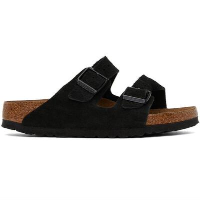 Birkenstock 勃肯 女士 凉鞋 黑色 Narrow Arizona Soft Footbed