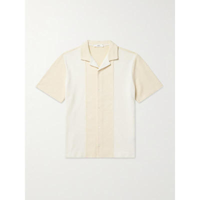MR P. 男士 FW25 衬衫 Camp-Collar Two-Tone 有机棉质凸纹布衬衫