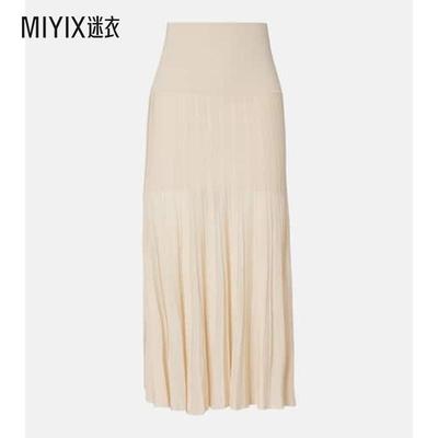 isabel marant 女款Ezra crêpe 褶裥半透视半身裙 迷衣时尚