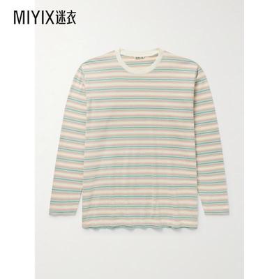 【秋冬新品】Auralee 男款条纹棉针织T恤 迷衣时尚