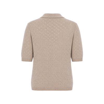 FABIANA FILIPPI 女士 FW26 POLO衫 Dove 灰色羊毛混纺毛衣
