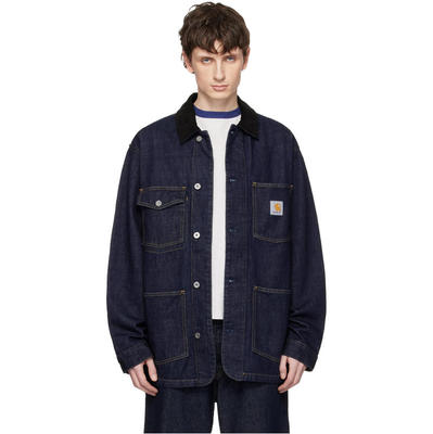 Carhartt WIP 卡哈特 男士 大衣 蓝色 Warren Denim Chore