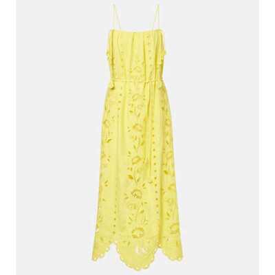 FARM Rio 女士 中长连衣裙 Richelieu 亚麻混纺长款连衣裙