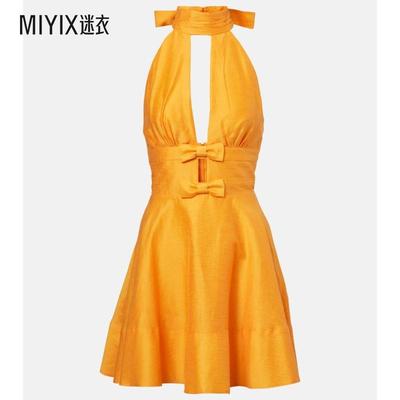 Rebecca Vallance 女款Cera 剪口挂脖迷你连衣裙 迷衣时尚