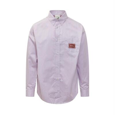 Drôle de Monsieur 男士 SS26 衬衫 趣味条纹先生标志贴片