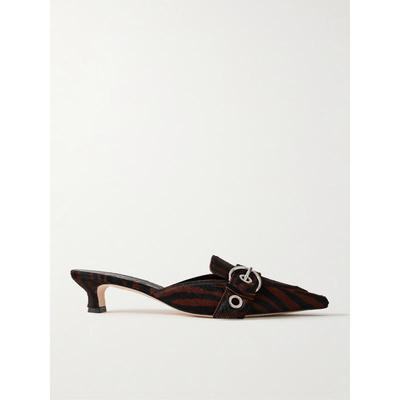 Aeyde 女士 高跟鞋 Danielle 搭扣装饰斑马纹小马毛凉拖