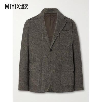 Hartford 男款Joey 人字纹羊毛混纺西装外套 迷衣时尚