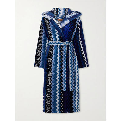 Missoni 米索尼 男士 SS26 睡袍 Giacomo 条纹连帽束带棉质厚绒布
