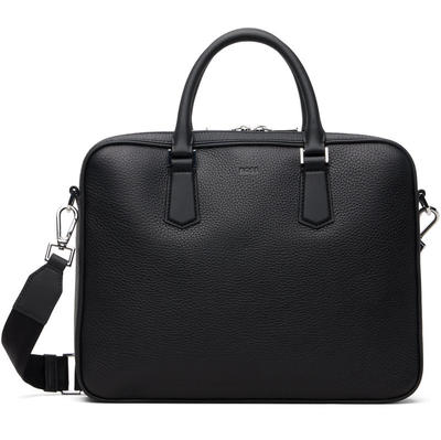 Boss 博斯 男士 公文包 黑色 Italian Leather Slimline Logo