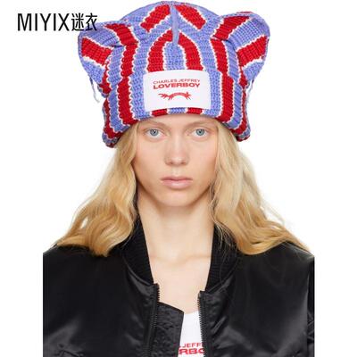 Charles Jeffrey Loverboy 女款红色 & 蓝色 Chunky Ears 毛线帽