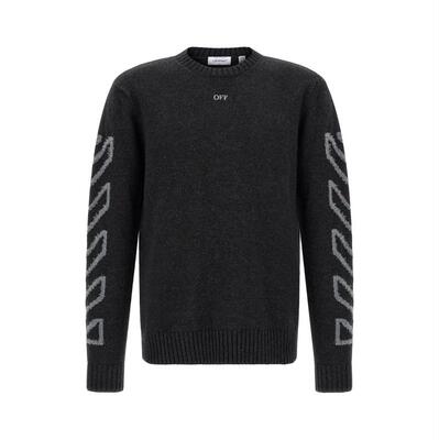 Off-White 男士 FW26 毛衣 'Diag Fuzzy' sweater... 箭号