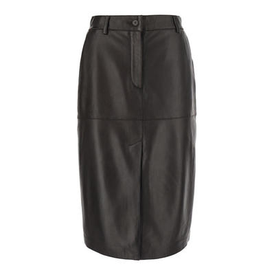 Parosh 女士 FW26 半身裙 front closure and for 棕色开叉皮革