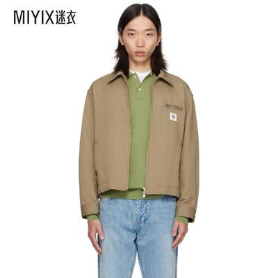 vowels 男款卡其色拉链夹克 迷衣时尚