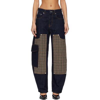 Ganni 甘尼 女士 牛仔长裤 海军蓝 Neppy Carpenter 牛仔裤