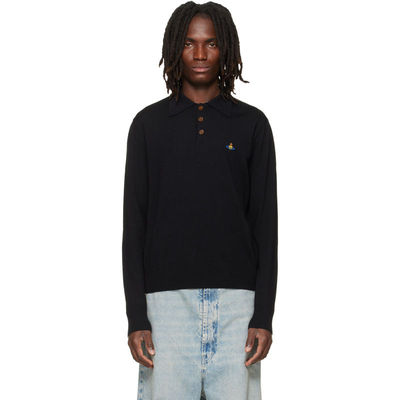Vivienne Westwood 西太后 男士 POLO衫 黑色 Mark 长袖 Polo 衫