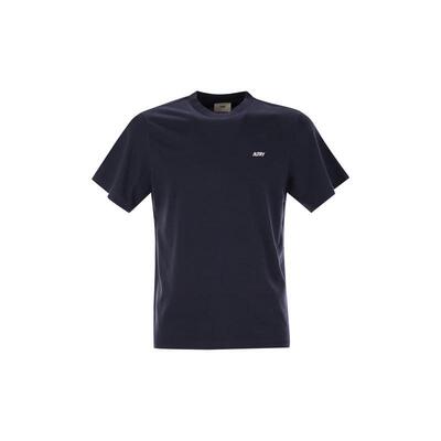 Autry 奥特里 男士 SS25 T恤 深蓝棉质