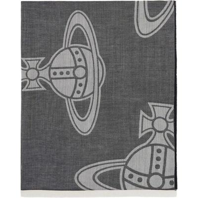 Vivienne Westwood 男士 围巾 灰色  黑色 Paris Orb Stole 围巾
