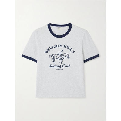 Sporty  Rich 女士 T恤 Riding Club two-tone 印花棉针织