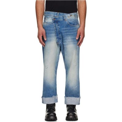 R13 男士 牛仔长裤 蓝色 Crossover 牛仔裤