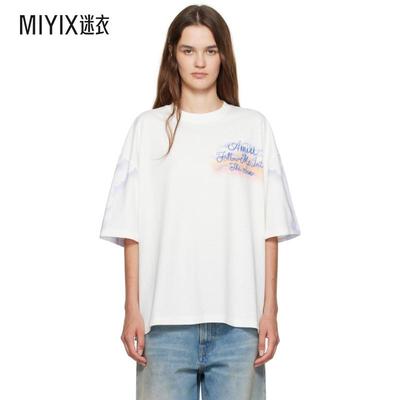 Amiri 女款灰白色 Follow Me Oversized T 恤 迷衣时尚