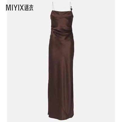 Sir 女款标致钉珠真丝缎面吊带连衣裙 迷衣时尚