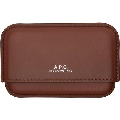 A.P.C. 男士 卡包 棕色 Magna Carta