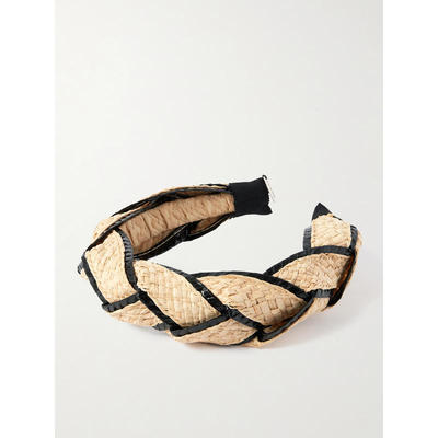 Gigi Burris Millinery 女士 发箍 Ava 罗缎边拉菲草编织头带