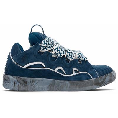 Lanvin 浪凡 男士 运动鞋 蓝色 Leather Curb Marbled Sole