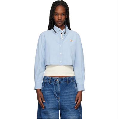 Maison Kitsuné 女士 衬衫 蓝色 Baby Fox Cropped
