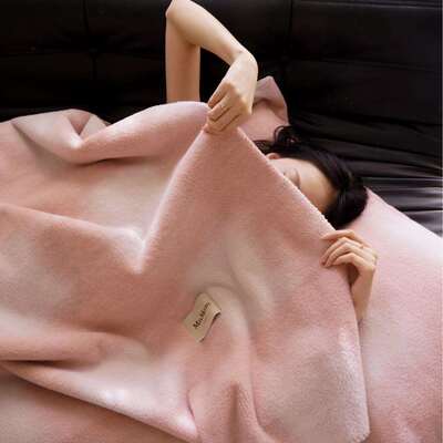 冬季麦克马伦仿生羊绒毯轻奢风保暖居家沙发毯法式碎花加厚盖毯