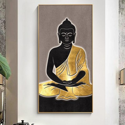 速发释迦厅尼挂画佛像东南亚禅式餐牟装饰画泰意酒店会所阿弥陀佛