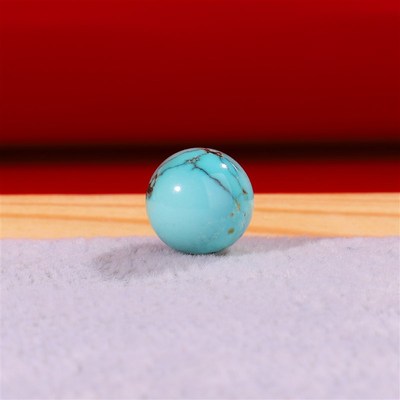 原矿天然绿松石直径11.5mm圆珠 湖北十堰高瓷蓝散珠 无处理 163号