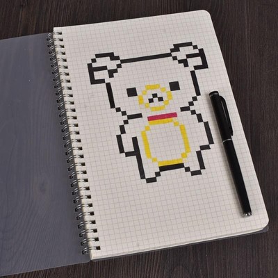 格子本小方格画画【送贴纸】加厚160G页网格笔记本学生手帐本办公