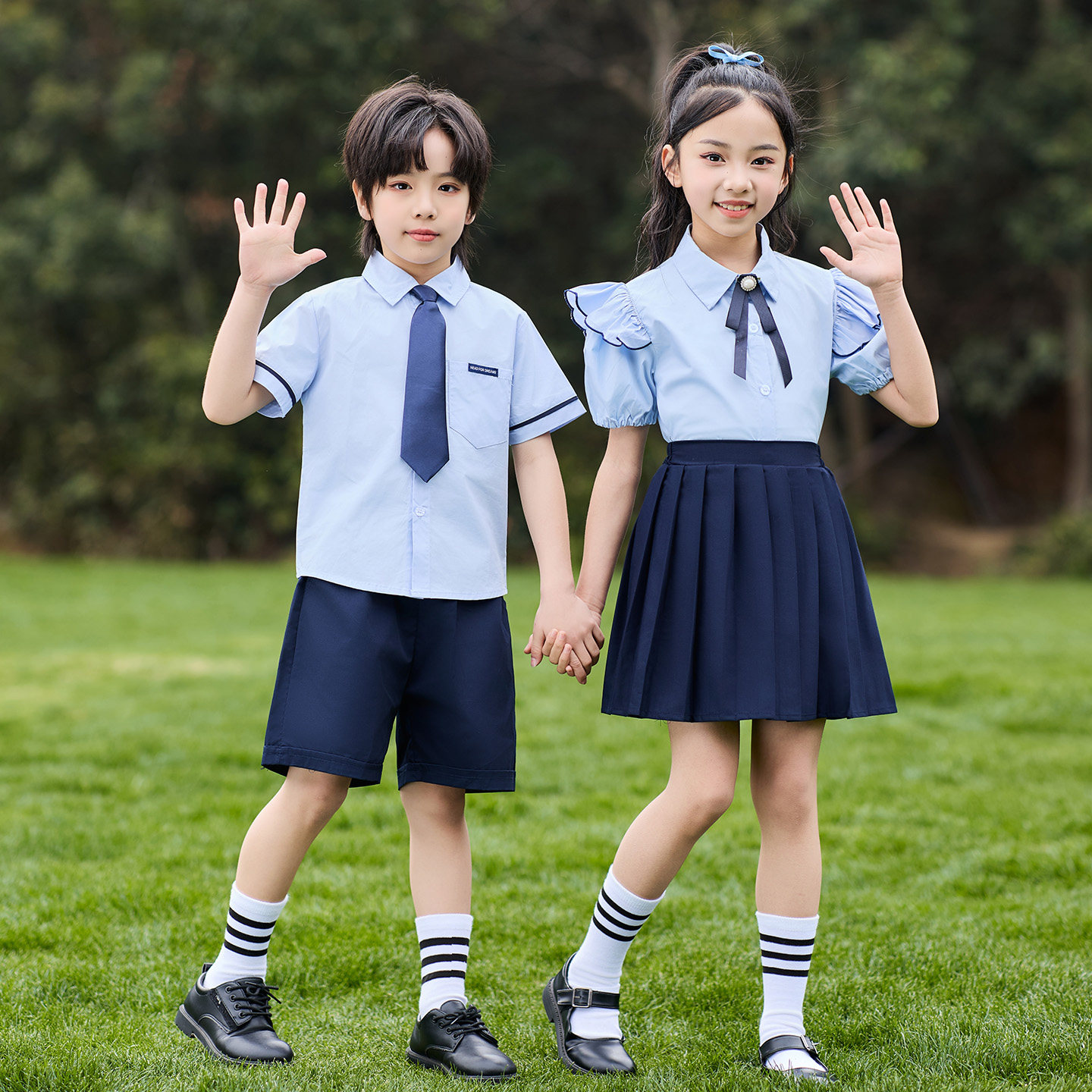 六一儿童合唱演出服小学生校服套装夏季幼儿园园服毕业照表演服装