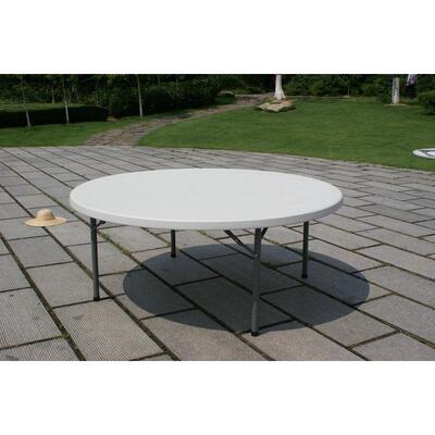 大型圆桌1.5m吹塑大圆桌五尺直径塑料饭桌152*74cm塑料圆桌