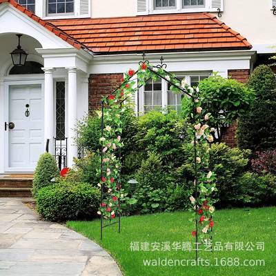 欧艺式铁花架啊大拱园门花架爬藤架艺花架铁线HT-K0245攀莲爬花架
