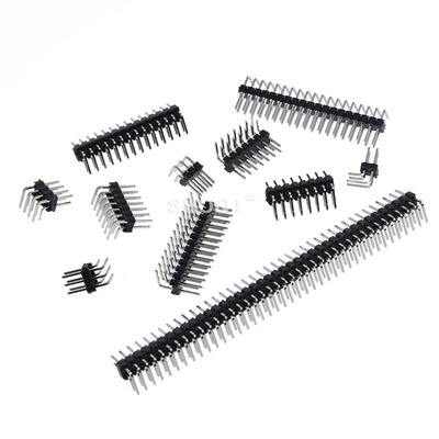 双排针 铜针弯针 2.54mm间距2*2p3P4P5P6P7P8P10P12P15P20P-2X40P